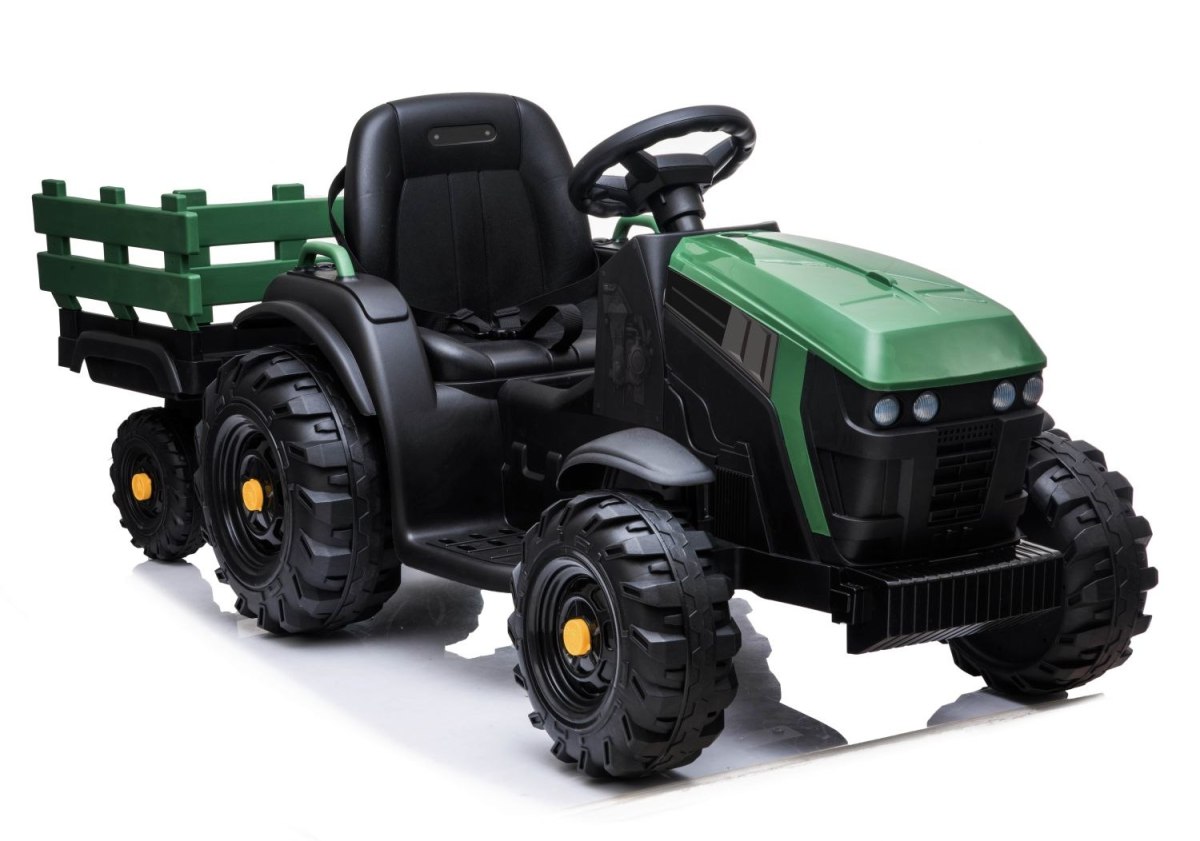 WIELKI TRAKTOR NA AKUMULATOR Z PRZYCZEPĄ, MIĘKKIE KOŁA, MIĘKKIE ...